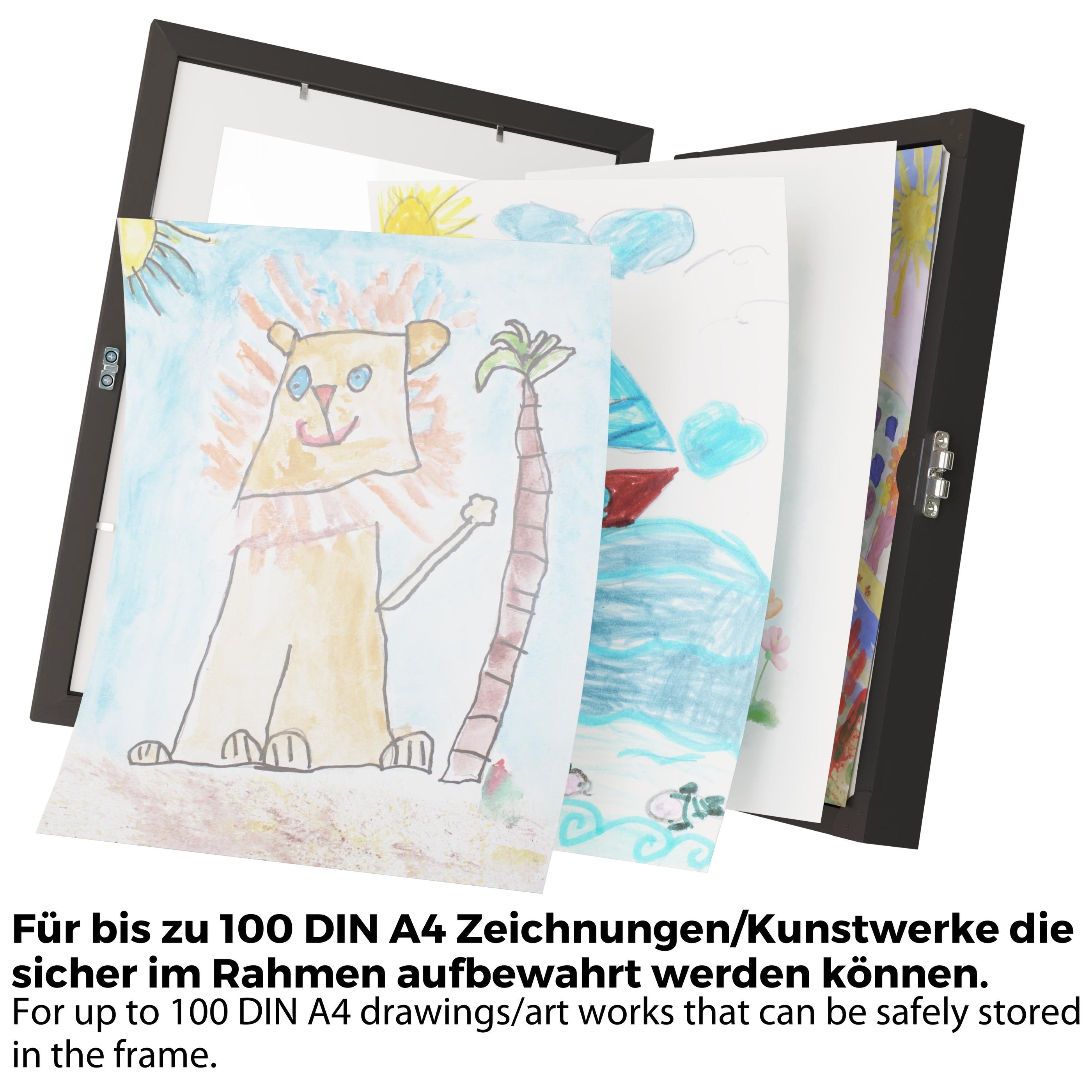 Ankerpunkt Bilderrahmen für Kinderzeichnungen A4 für bis zu 100 Bilder