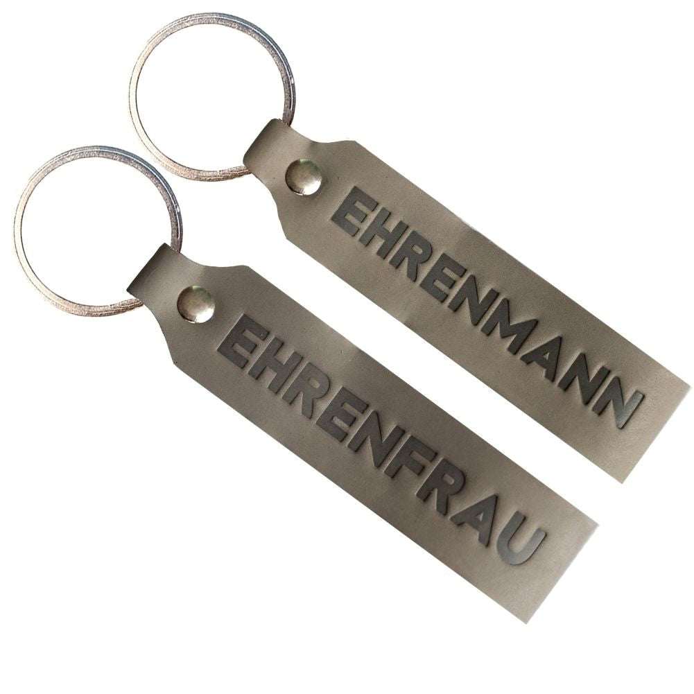 ANKERPUNKT Schlüsselanhänger Ehrenmann & Ehrenfrau grau